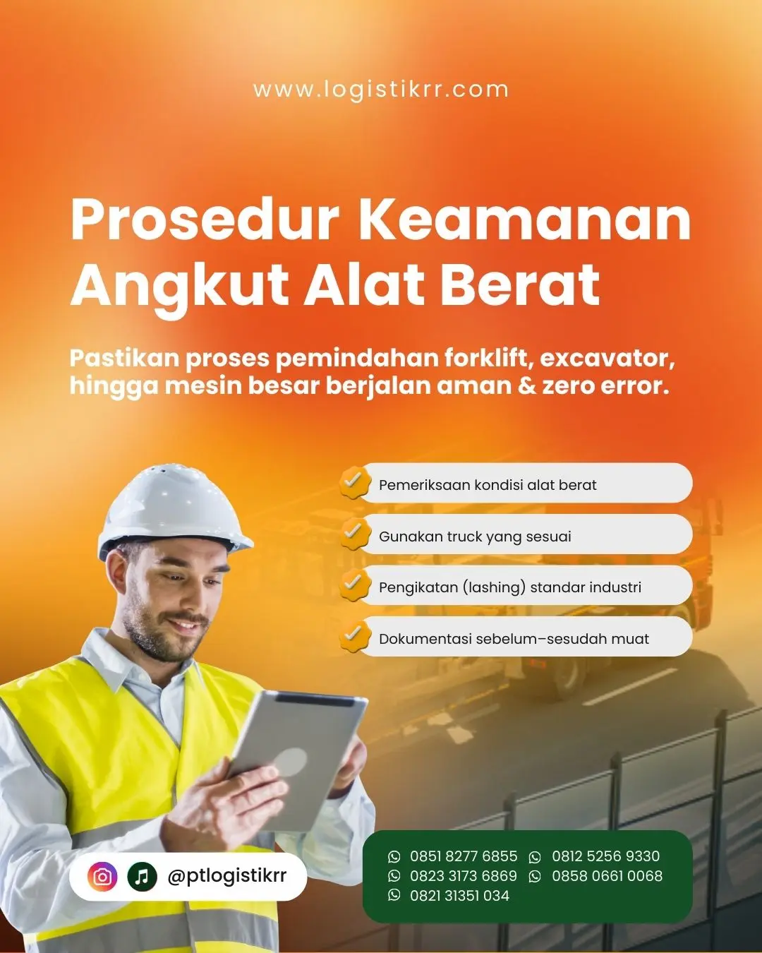 Prosedur Keamanan Angkut Alat Berat - Logistik RR
